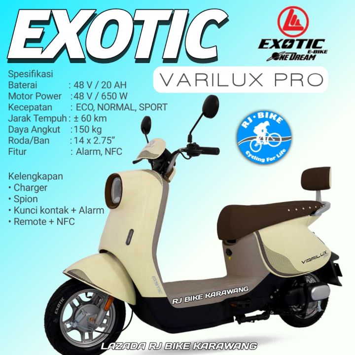 Sepeda Listrik Exotic VARILUX PRO NFC New Model 650watt Garansi Resmi ...