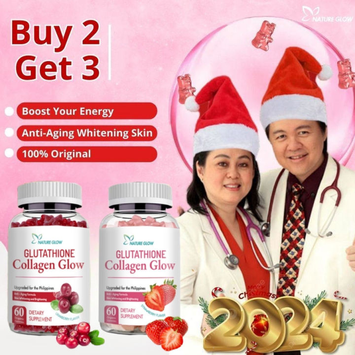 NATURE GLOW Glutathione Collagen Gummies Anti-Aging Whitening Collagen ...