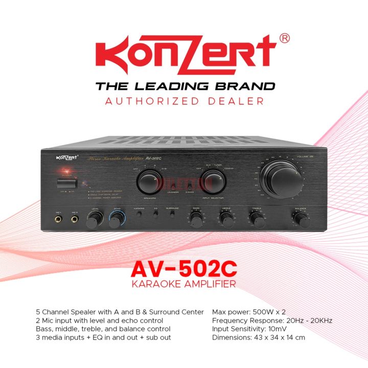 Original Konzert AV-502C Amplifier 500watts X 2 Karaoke Amplifier | Lazada PH
