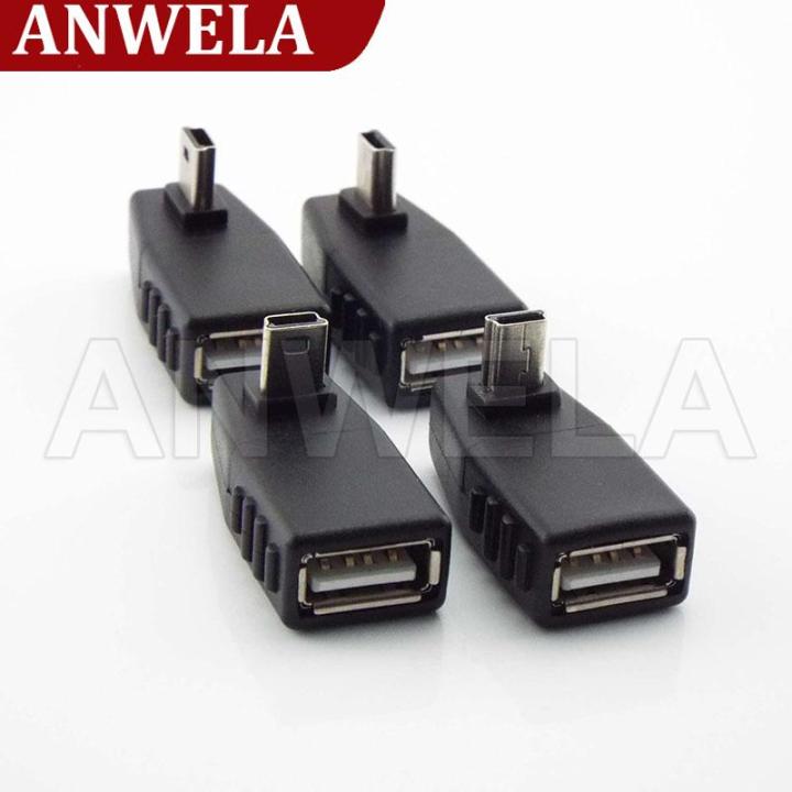ANWELA Shop OTG Adapter Mini USB 5Pin Male to USB Female 90 Degree ...