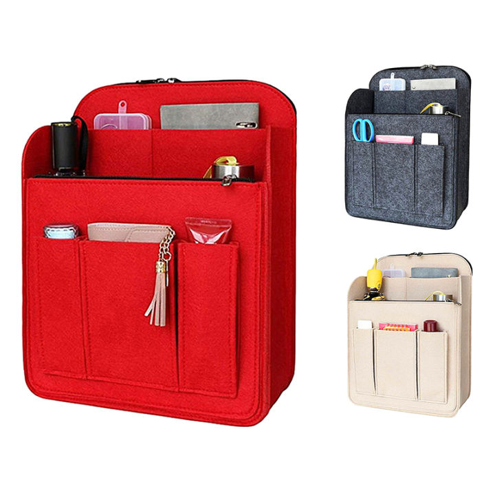 Traveling Backpack Insert Bag Large Capacity Make Up Organizer Felt ...