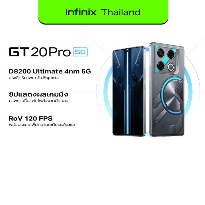 Infinix GT 20 PRO 5G 256+12GB (เพิ่มแรมได้สูงสุด 24GB) I ชิปเซ็ตเกมมิ่ง Dimensity 8200 Ultimate ...