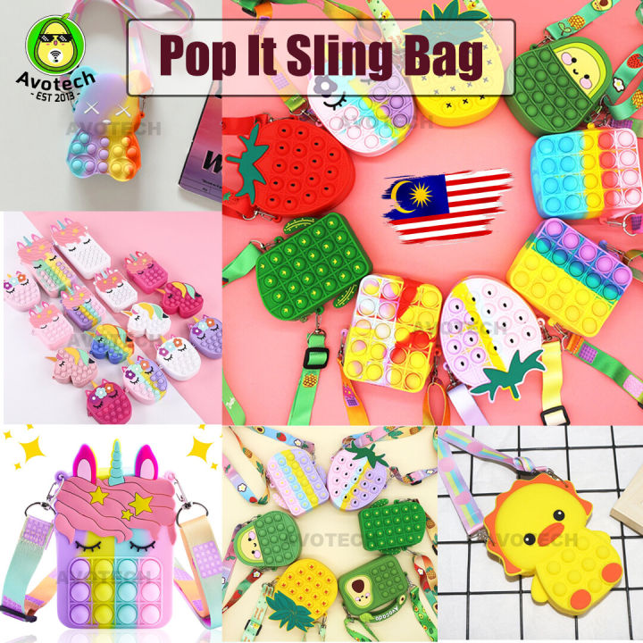 Awotech Pop It Sling Bag Bag Cute Sling Bag Purse For Kids Pop It bag ...