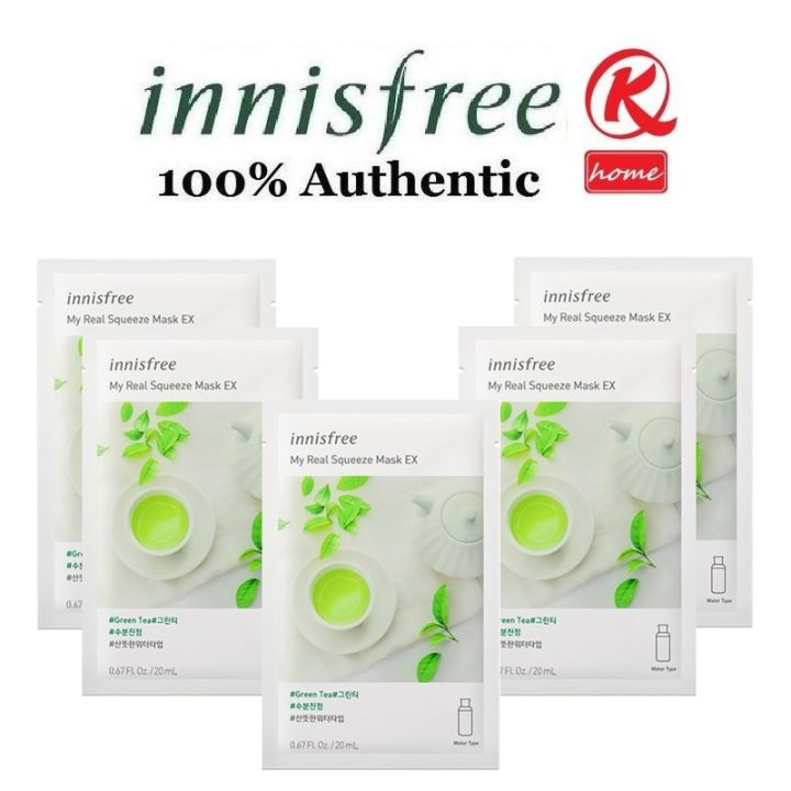INNISFREE My Real Squeeze Mask EX 20ml Green Tea 5pcs. | Lazada PH