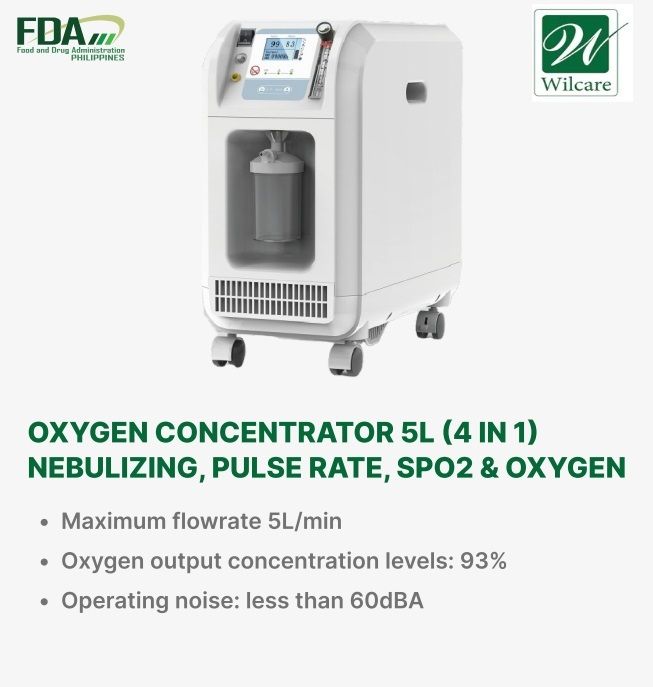 Wilcare (3 in 1) Portable Oxygen Concentrator with SPO2 & PRbpm 5L ...