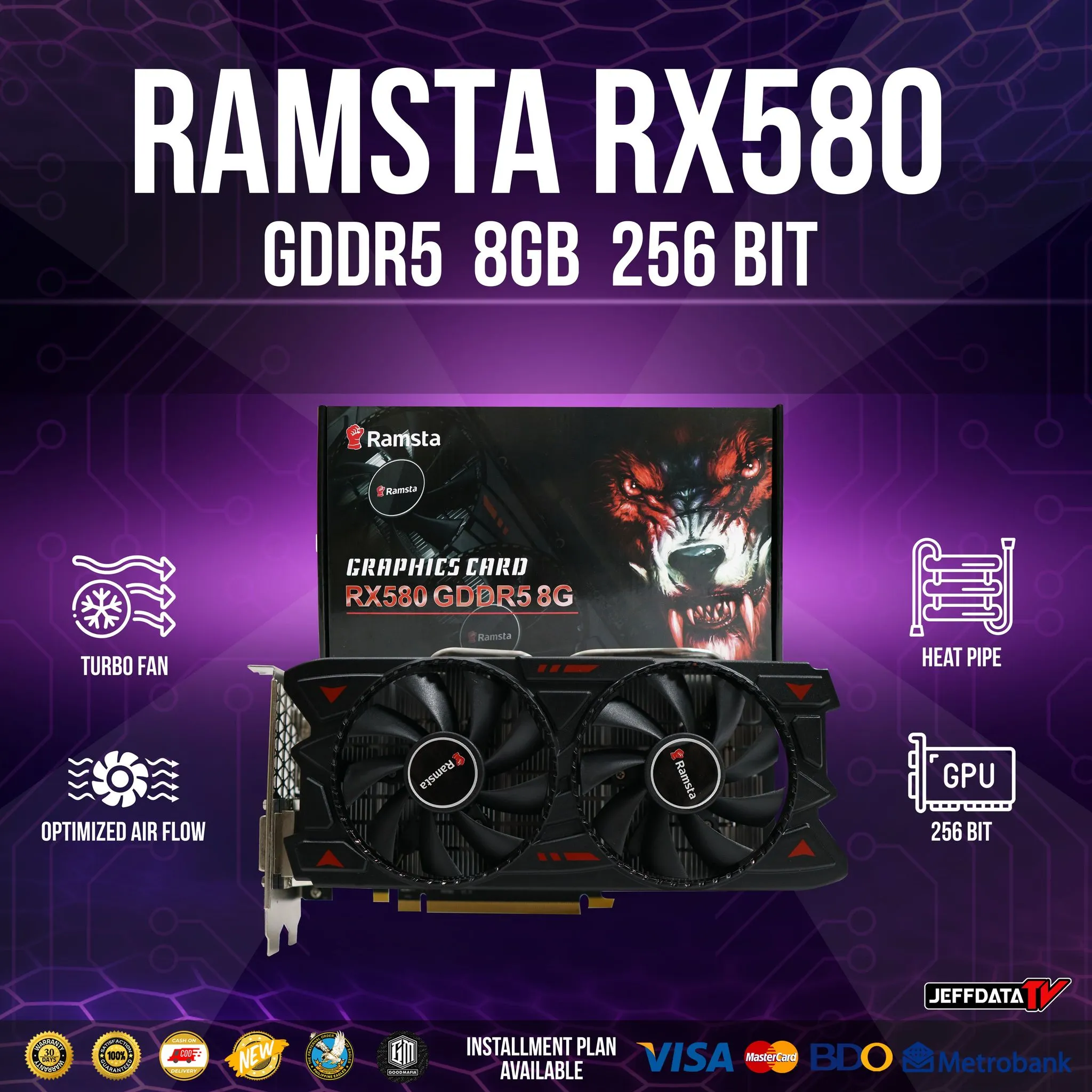 RAMSTA RX580 GDDR5 8GB 256 BIT | Lazada PH