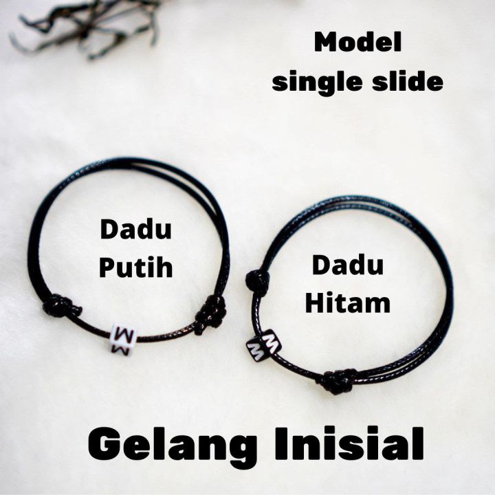 GELANG INISIAL DADU HURUF SINGLE SLIDE | Lazada Indonesia