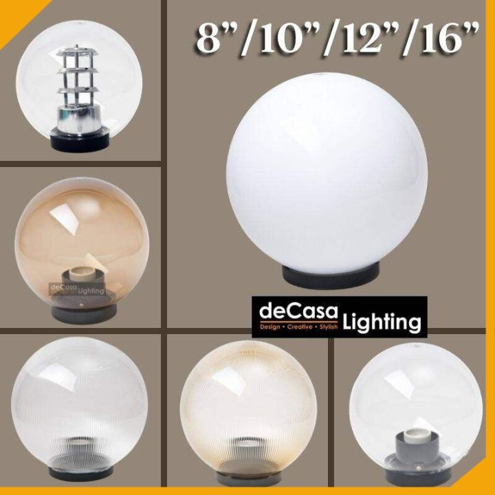 8"/10"/12"/16" Inch Outdoor Globe light House lightings Post lights ...