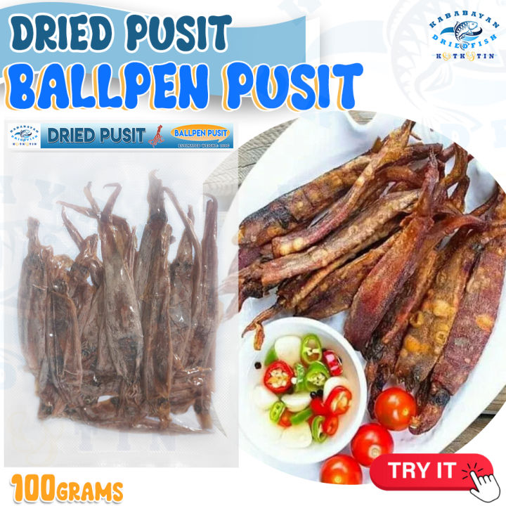 Dried Pusit Ballpen Pusit 100g/200g/500g/1kg / Chewy Squid / Sun-dried ...