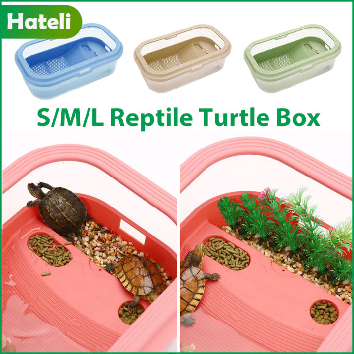 HATELI Aquarium Tortoise Tank with Terrace Large Turtle Tank ...