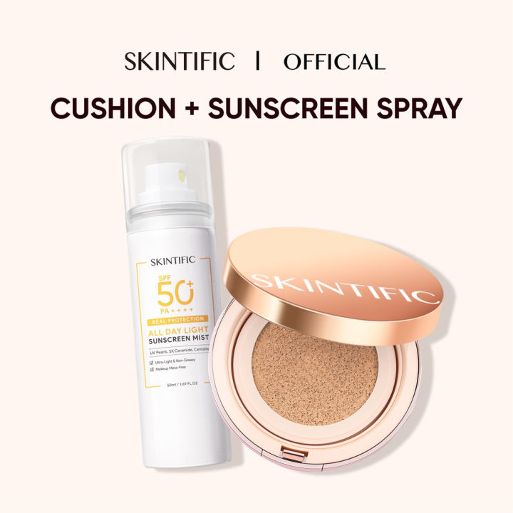 SKINTIFIC Cover All Perfect Air Cushion + Sunscreen Spray SPF50 PA ...