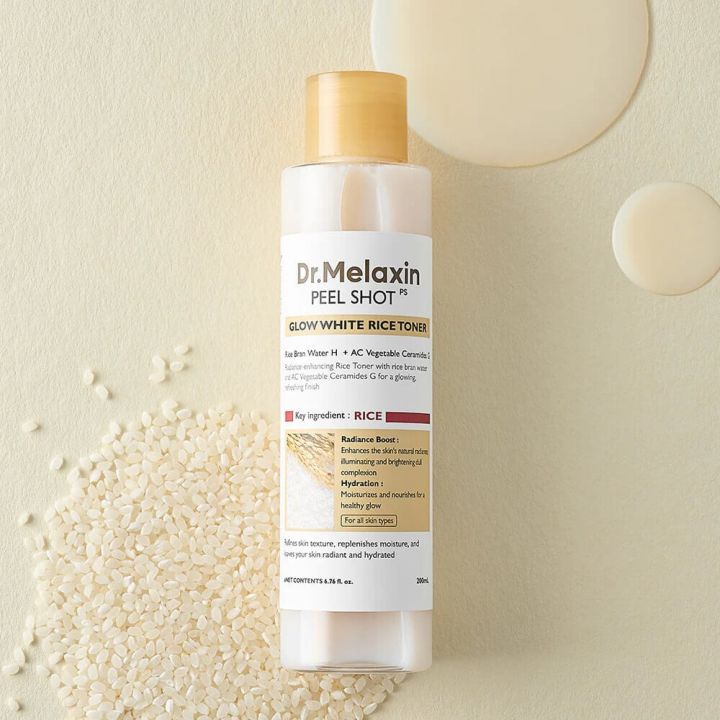 #พร้อมส่ง Exp20/6/28 #Dr. Melaxin Peel Shot Glow White Rice Toner 200ml ...