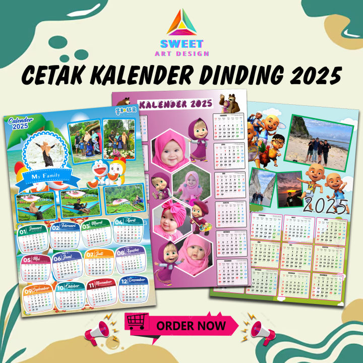 KALENDER DINDING 2025 MOTIF KARTUN CUSTOM FOTO SENDIRI - CETAK KALENDER ...