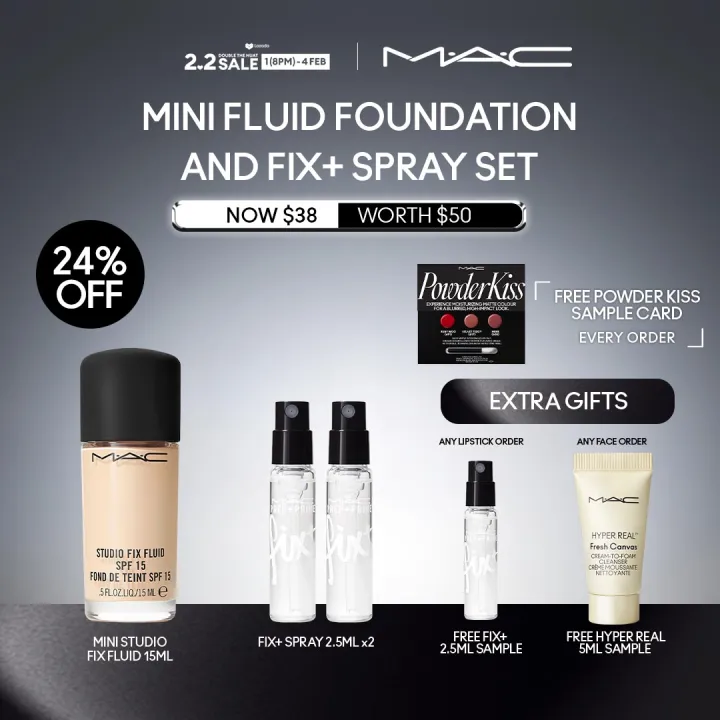 【24% SAVINGS】Mini MAC Studio Fix Fluid Foundation – 15ml with Fix+ ...