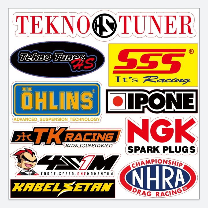 Stiker Drag Race Sponsor Tekno Tuner SSS Ipone Ohlins | Lazada Indonesia