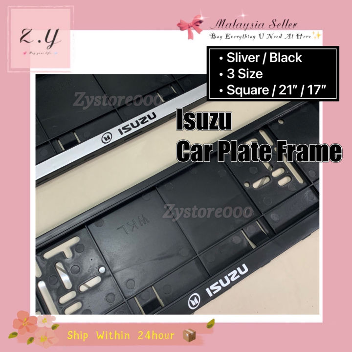 ISUZU Car Number Plate Frame (Sliver/Black) | Lazada