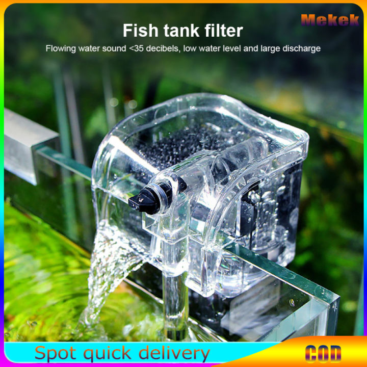 Aquarium Filter External Hanging Thin Fish Tank Filter Waterfall ...