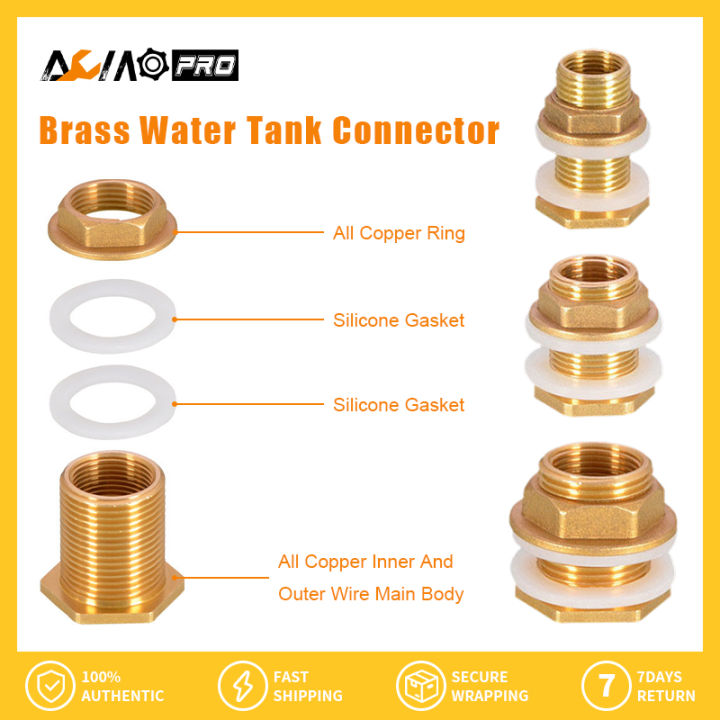 AumoPro 1PCS Solid Brass Water Tank Connector Fittings Leak-proof M1/2 ...