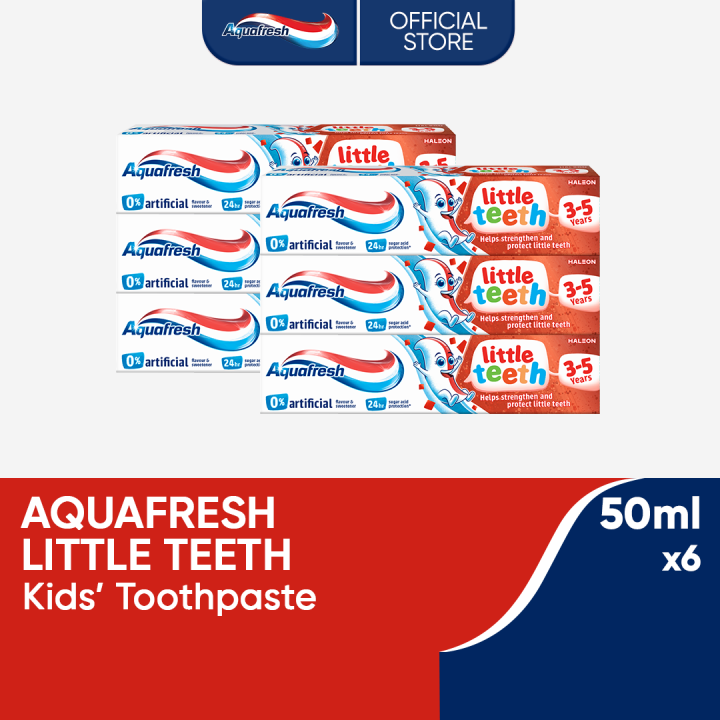 Aquafresh Little Teeth Kids' Toothpaste (3-5 Years Old) 50ml x6 for ...