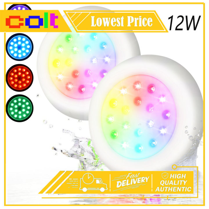 (COD+3 Days Delivery)DC12V 12W Leds Pool Lights,RGB Color Changing Pool ...
