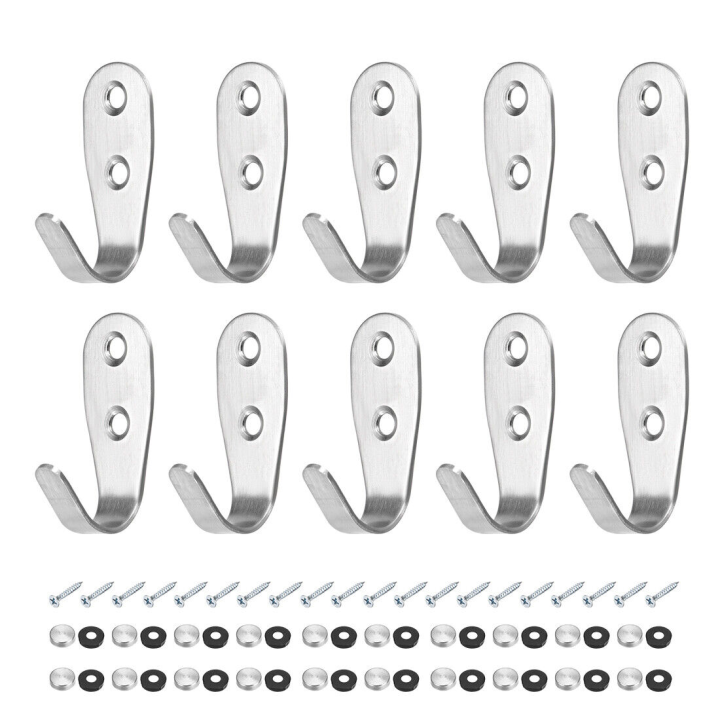 10pcs Solid Single hook Stainless Steel High quality Hook DIY Hot Home ...