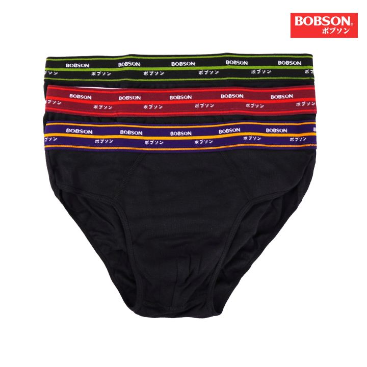 Bobson Japanese Men's Accessories Basic Innerwear 3in1 Hipster Brief 96104 (Black) | Lazada PH