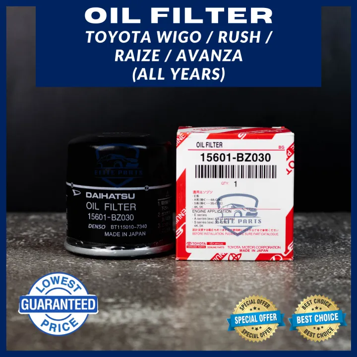 OIL FILTER for TOYOTA WIGO / RUSH / RAIZE / AVANZA (ALL YEARS) (15601 ...