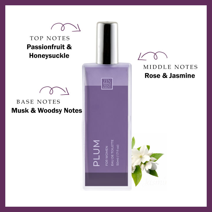 PLUM 50ml- Long-lasting Fruity Fragrance Zen Zest Oil-Based Eau De ...
