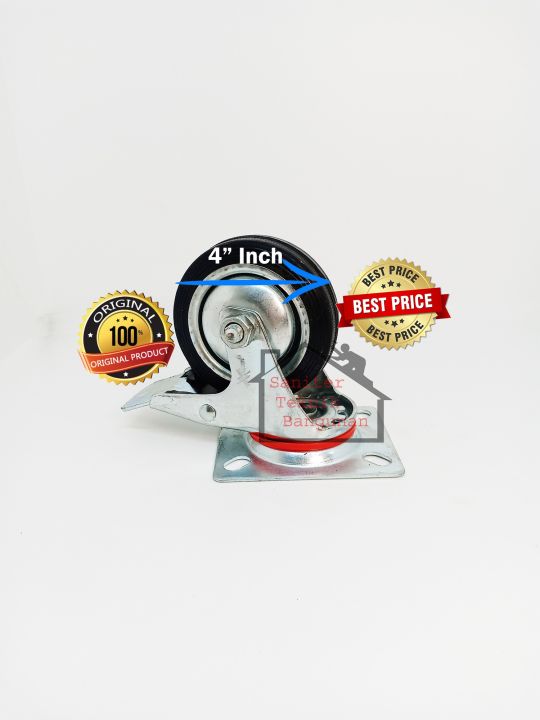 Roda Etalase Karet Hidup Rem 4" Tokio / Roda Kastor / Roda Gerobak ...
