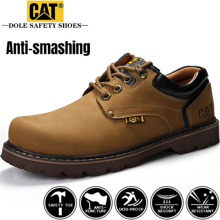Caterpillar genuine leather shoes CAT safety shoes anti-smashing steel ...
