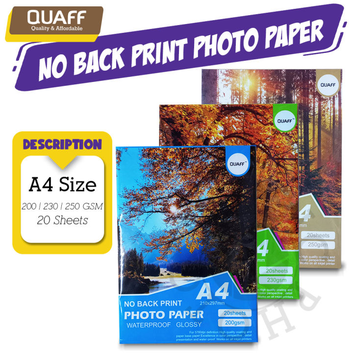Magic photo QUAFF Photo Paper Tree Type No Back Print 200GSM // 230GSM ...