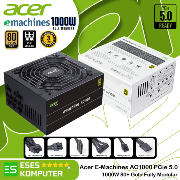PSU Acer eMachines AC1000 1000W PCIe 5.0 80 Plus Gold Fully Modular ...