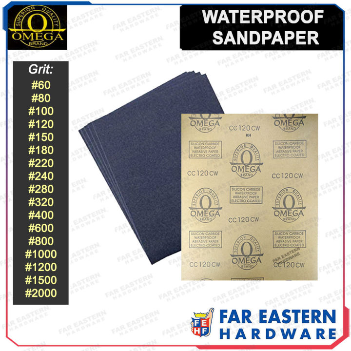 OMEGA Waterproof Sand Paper Sandpaper #60 #80 #100 #120 #180 #220 #240 ...