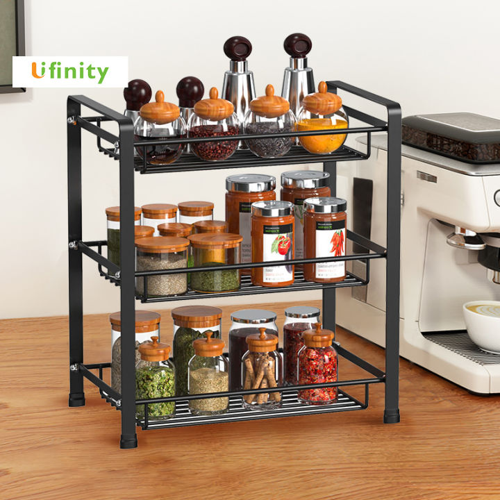 Lifinity 2/3 Layers Kitchen Spice Rack Stainless Steel Condiment Rack ...