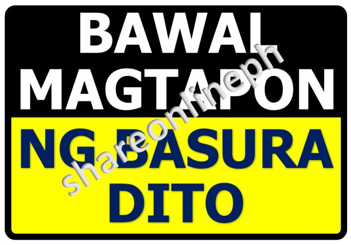 Bawal Magtapon ng Basura No Littering Laminated Signages PVC Sign ...