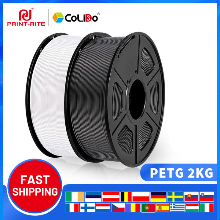 Edmund10 2 Rolls Filament PETG Plastic For FDM Printer Print-rite CoLiDo Tangle-Free 3D Printing ...