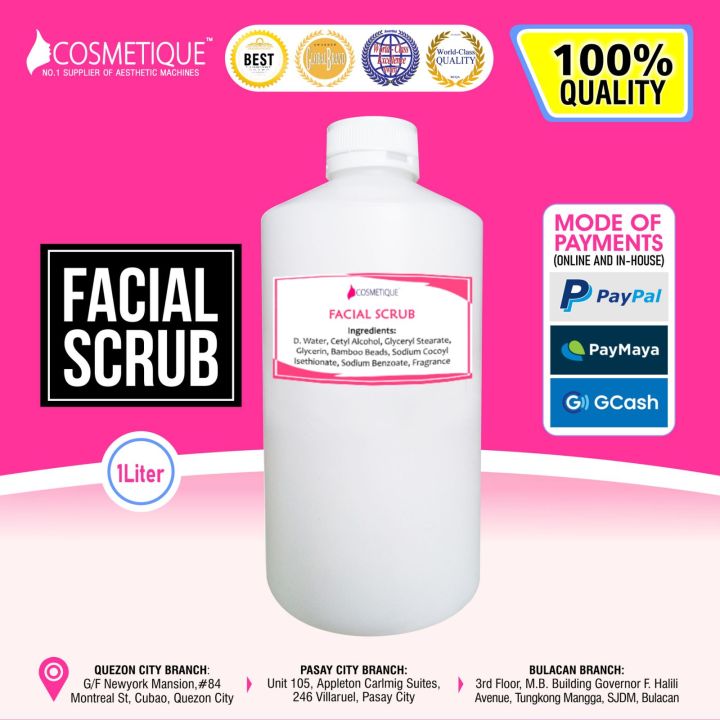 Facial Scrub 1L Skin Lightening 500ml for Clinic and Personal use ...