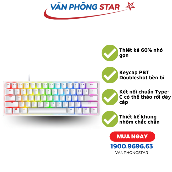 Bàn phím cơ Razer Huntsman Mini Mercury ( Linear Red optical switch ...