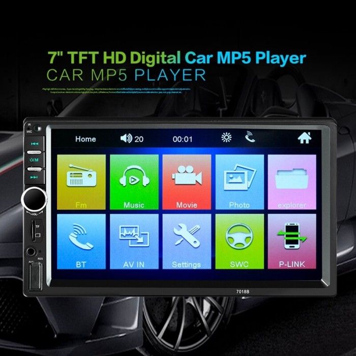 Head Unit Double Din MP5 7 inch MirrorLink 7018B Audio Mobil Bluetooth ...