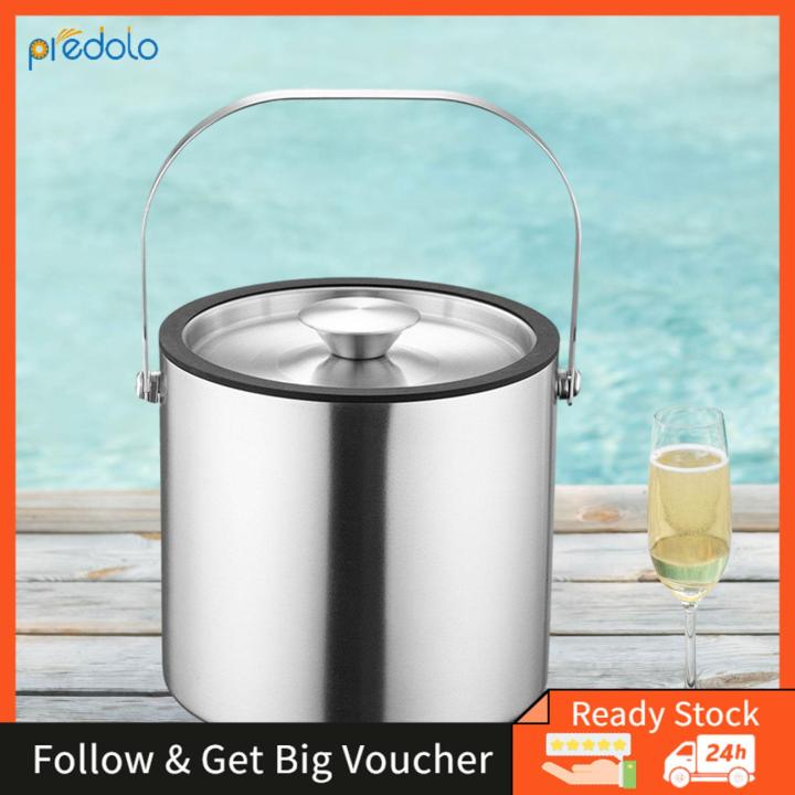 predolo Ice Bucket with Handle Beer Drinks Ice Tub for Buffet Outdoor ...