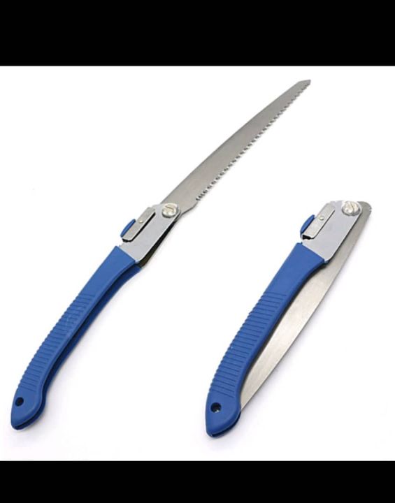 Heavy-duty folding pruning saw folding fruit branch saw Denosuke blue ...