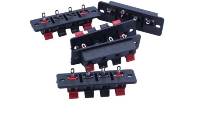 5 Pcs 4 Pins Spring Loaded Push Type Speaker Terminal Board 64x25mm ...