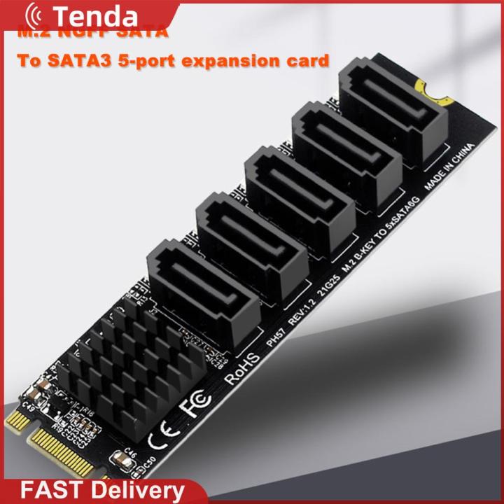 5 cổng M.2 b-key SATA để Sata 3 SSD HDD bo mạch mở rộng có bộ tản nhiệt ...