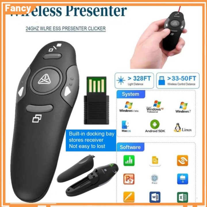 Fancy store 2.4GHz Wireless Presenter Remote Presentation USB Control PowerPoint PPT Clicker ...