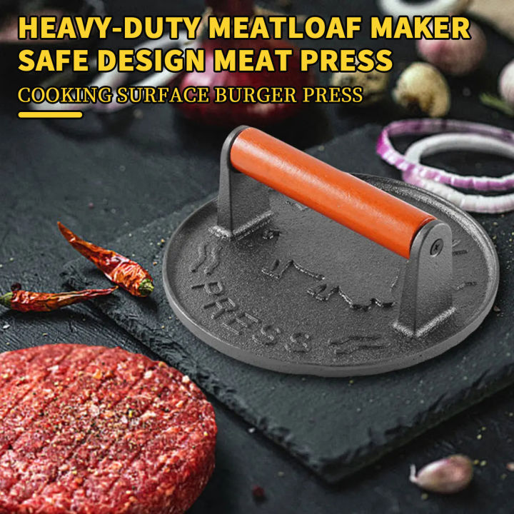 Springl Wooden Handle Burger Maker Meat Press for Burgers Authentic ...