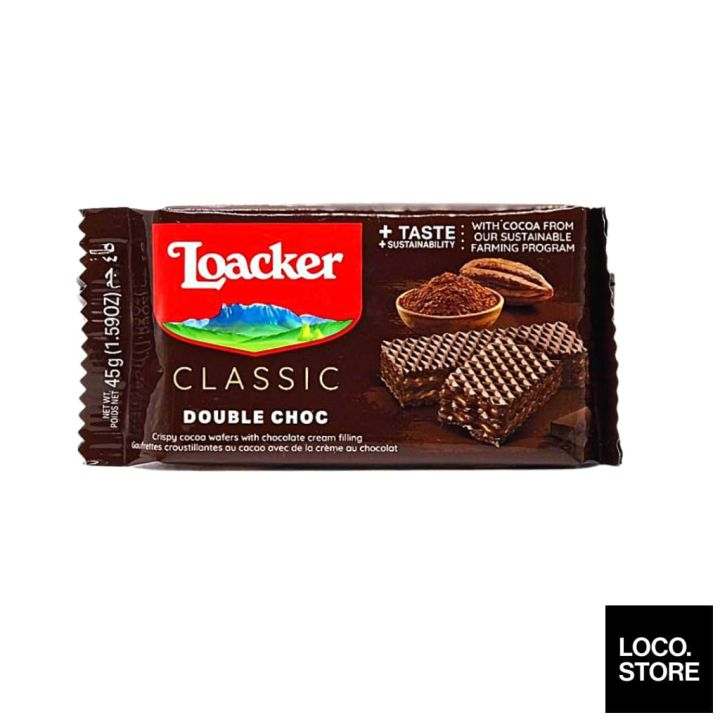 Loacker Crispy Wafer - Classic Double Chocolate 45G | Lazada