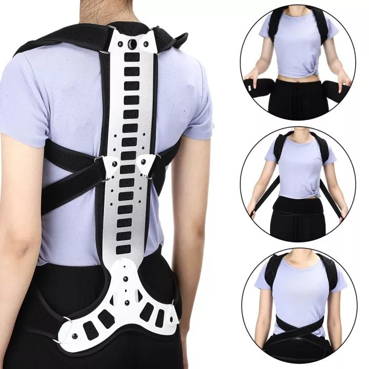 Aluminum Plate Back Spine Support Bad Posture Correction Brace Shoulder ...