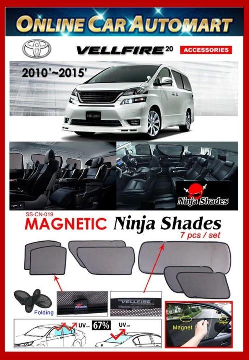 Toyota Alphard Vellfire ANH20 2010-2015 Magnetic Ninja Sun Shade ...