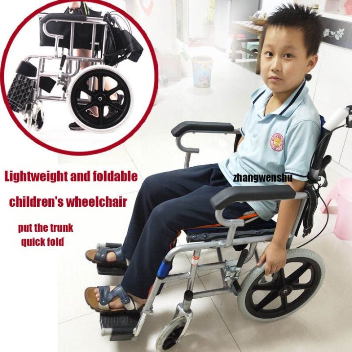 Ultra-Light Wheelchair Foldable Portable Elderly Trolley Hand Push ...