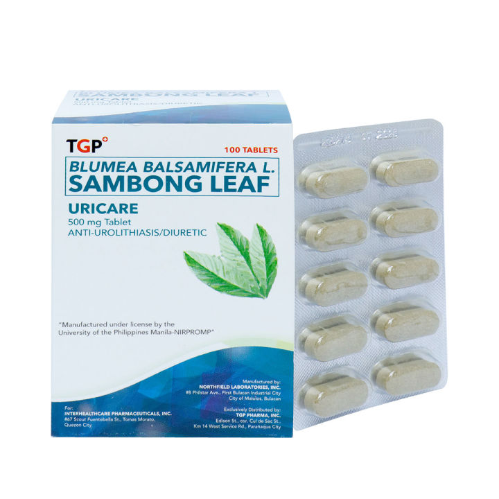 URICARE (TGP) Sambong Leaf 500mg tablet 10 pcs per pack (diuretic to ...